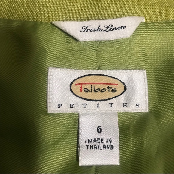 Talbots | Jackets & Coats | New Talbots Petite Neon Green Linen Blazer ...